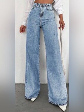 SHEIN | Jeans | Shein Light Blue Wideleg Highrise Jeans | Poshmark